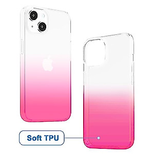 JJGoo Compatible with iPhone 13 Mini Case, Soft Transparent Shockproof Protective Slim Thin Bumper Phone Cover for iPhone 13 Mini - 5.4 inch, Gradient Pink