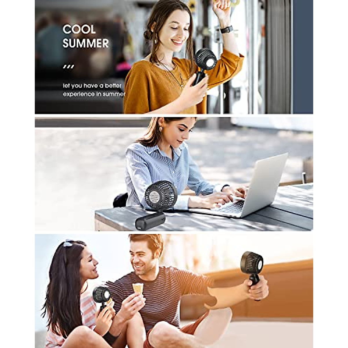 Mini Handheld Fan,New Semiconductor Refrigeration Hand Fan for Fast Cooling ,USB Rechargeable Fan Personal, Battery Operated 3 Speed Small Fan,Mini Size perfect for Kids,Home,Outdoor,Office,Travel