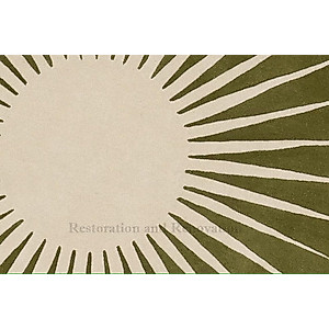 Restoration and Renovation Modern Round Area Rug – Hand-Tufted with 100% NZ Wool, Thick & Soft Circular Carpet for Living Room, Bedroom & Dining Room Decor (4' Round, Moss Green)