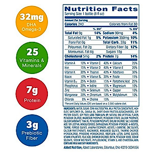 Pediasure Grow & Gain with Fiber Nutrition Shake For Kids, Vanilla, 8 fl oz