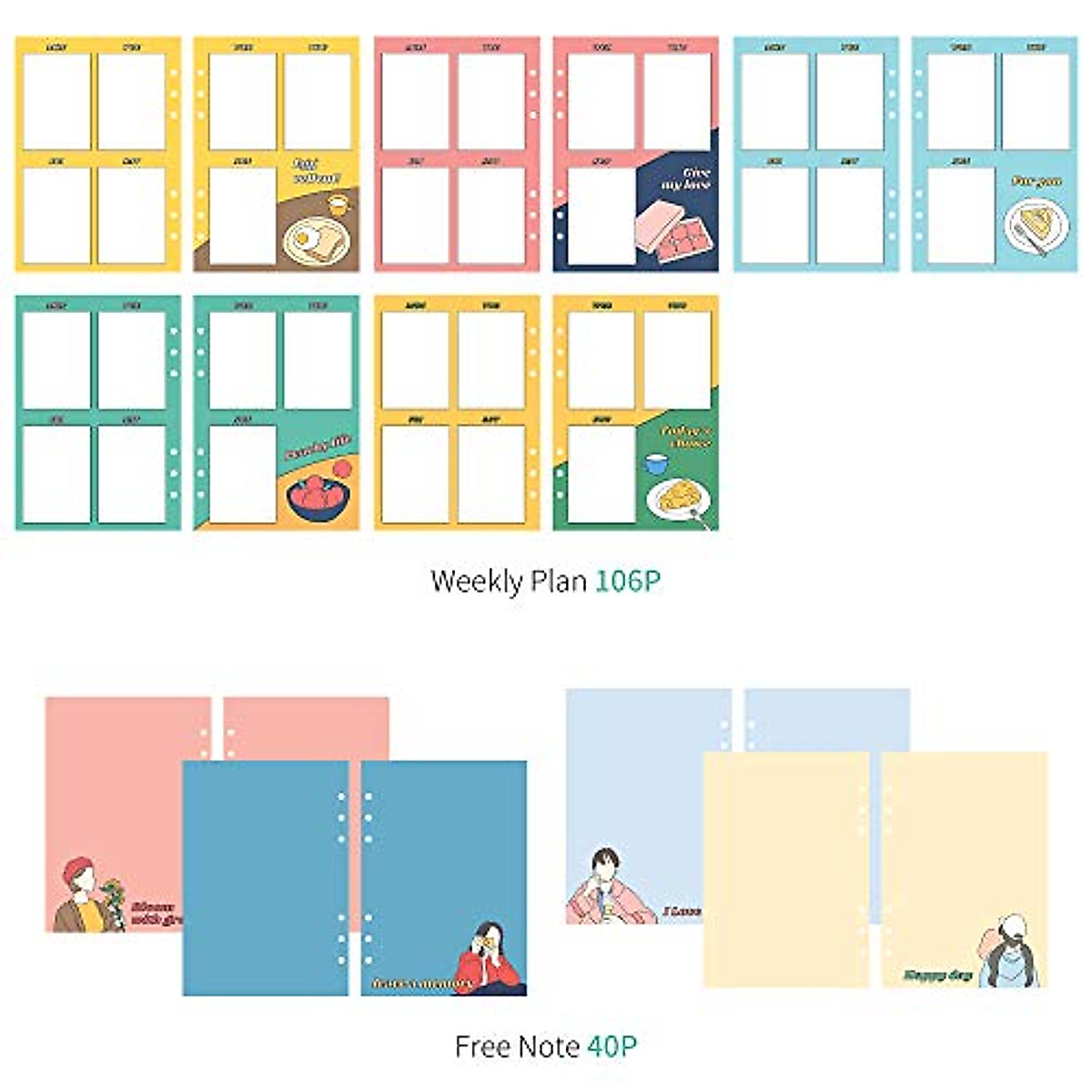 Monolike A5 FALL IN NEWTRO Diary Set, Tennis - Academic Planner Weekly & Monthly Planner with PVC Cover, Zipper bag, Sticker