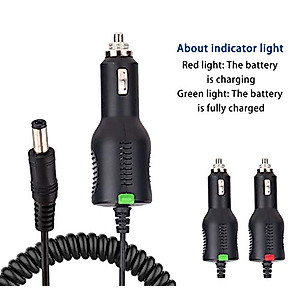BAOFENG & ABBREE 12-24V Car Charge Cable Line for BaoFeng UV-5R,UV-82, BF-F8HP, UV-82HP, UV-S9/9S,UV-5X3,GT-3TP UV-9R Plus etc Two Way Radio (Compatible with Charger Base)