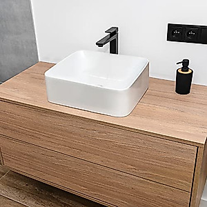 KGAR Ceramic Vessel Sink Rectangle Bathroom Sink Above Counter 16'' x 12'' Porcelain Sink Bowl, White