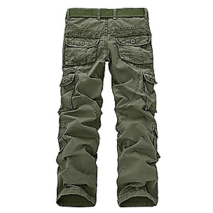 TOWMUS Cargo Pants for Men Men's Casual Hiking Cargo Pants Military Army Camo Pants Combat Work Pants Trousers with 8 Pockets