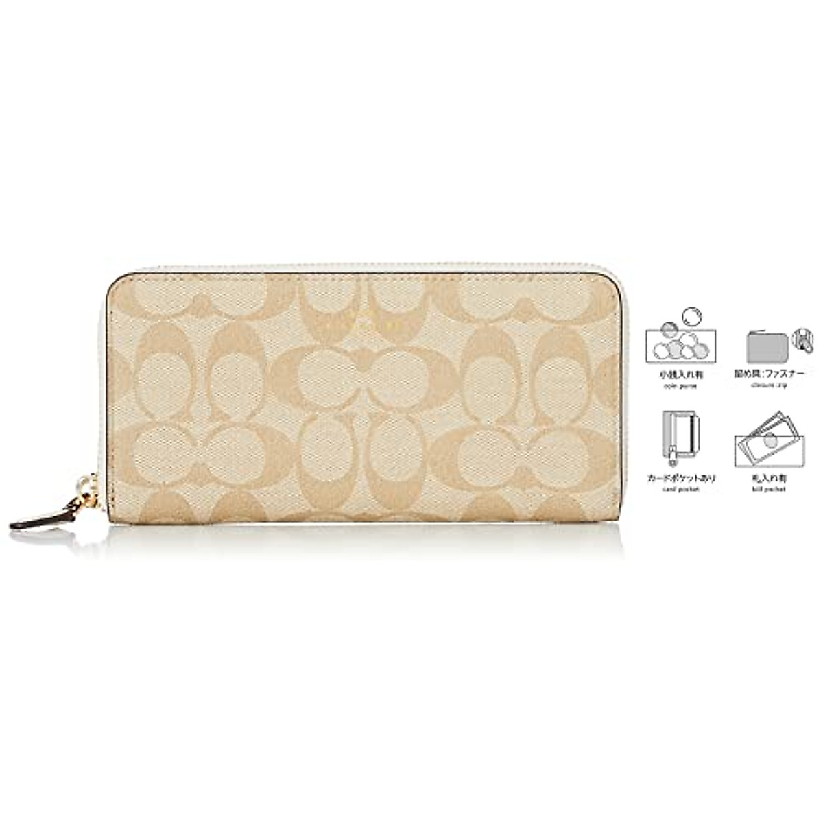 COACH(コーチ) Women Wallet, Light Khaki/Chalk, One Size