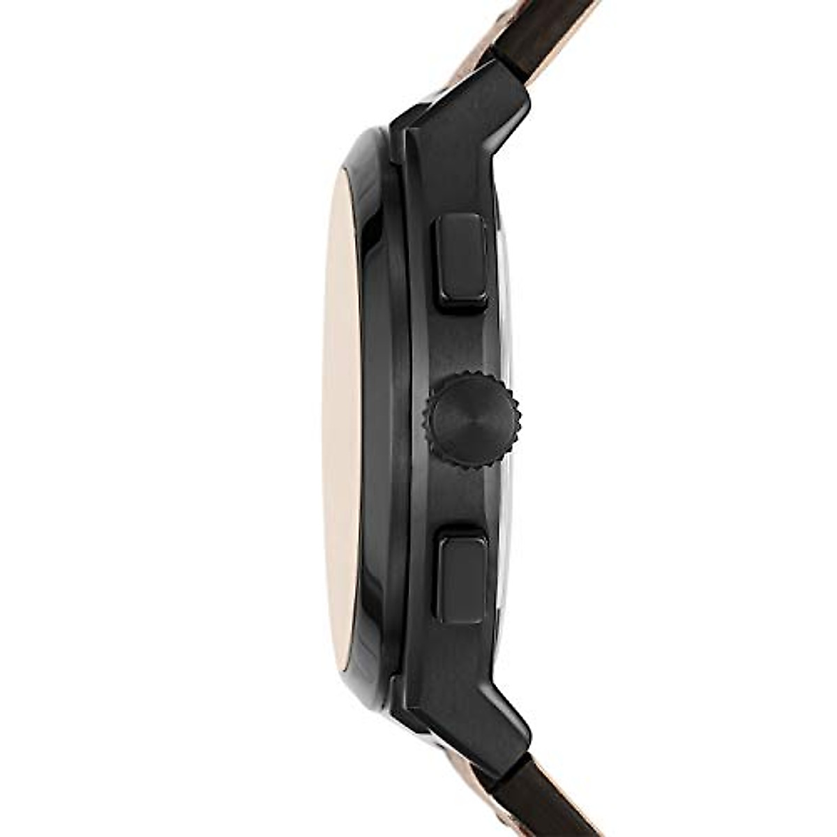 Fossil Men's Everett Quartz Stainless Steel and Eco Leather Chronograph Watch, Color: Black, Brown (Model: FS5798)