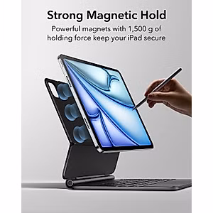 ESR iPad Air 11 inch Case with Keyboard(2024 M2), iPad Pro 11 (4th/3rd/2nd/1st Gen) & iPad Air 5th/4th Rebound Case Keyboard, Easy-Set Floating Cantilever Stand, Precision Multi-Touch Trackpad, Black