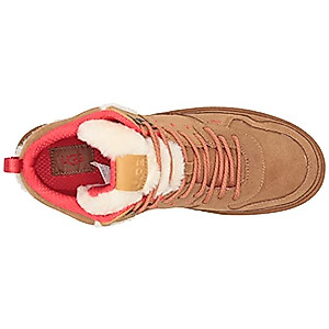UGG Women's Highland HI Heritage Sneaker, Chestnut/Fiery RED Suede, 8