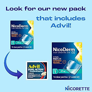 NicoDerm CQ Step 1 Nicotine Patches to Quit Smoking, 21 mg, Stop Smoking Aid, 14 Count