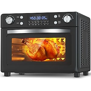 26 inch Toaster Oven Freestanding and Wall Mounted, Toaster Oven with Remote Control & Touch Screen, Adjustable Flame Color and Speed, Log/Crystal Options