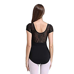 ModLatBal Women and Girls Short Sleeve Leotards for Ballet Dance Bodysuit