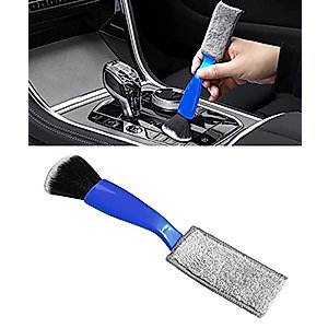 ESEWALAS Universal 2 in 1 Duster for Car Clean,Car Bursh Tool,Double Head Brush,Auto Interior Detailing Brush,Soft Car Interior Detailing Brush Dust Brush (Blue)