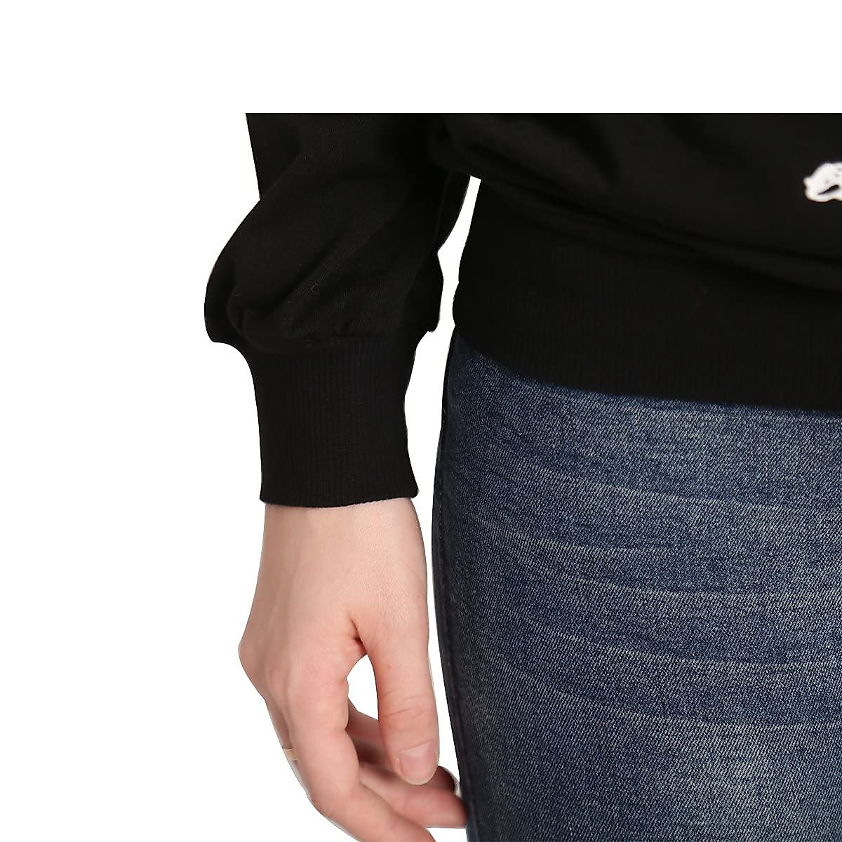 LuFeng Women's Christmas Halloween Off Shoulder Skeleton Printing Funny T-Shirt Long Sleeve Sweatshirts Pullover Tops Black