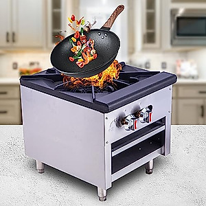 EASYROSE Single Burner Natural Gas Stove 18" Gas Hot Plate Commercial Stove Top Countertop Gas Range Commercial Cooking Equipment 76,000 BTU, ETL Listed