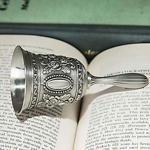 MOTZU 2 Pieces Hand Bells, Metal Jingle Service Call Bell Brass Wedding Bells, Extra Loud Multi-Purpose Held Dinner Bell for Decoration, Alarm, School Church Classroom, Bar(Gold & Silver)