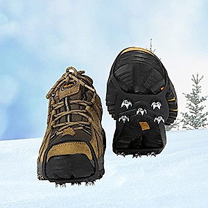 8 Spikes Stainless Steel Quincunx Crampons,ice Cleats Traction Snow Grips, Snow Claw Shoe Chain, to Provide Safety Protection for The Elderly and Children Outdoor Sports in Rain and Snow