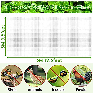 YELUCENS Garden Netting,(9.8ft-19.6ft) Garden Insect Netting Pest Barrier Mosquito Netting for Protect Vegetables Flowers Fruits Plant Covers Netting