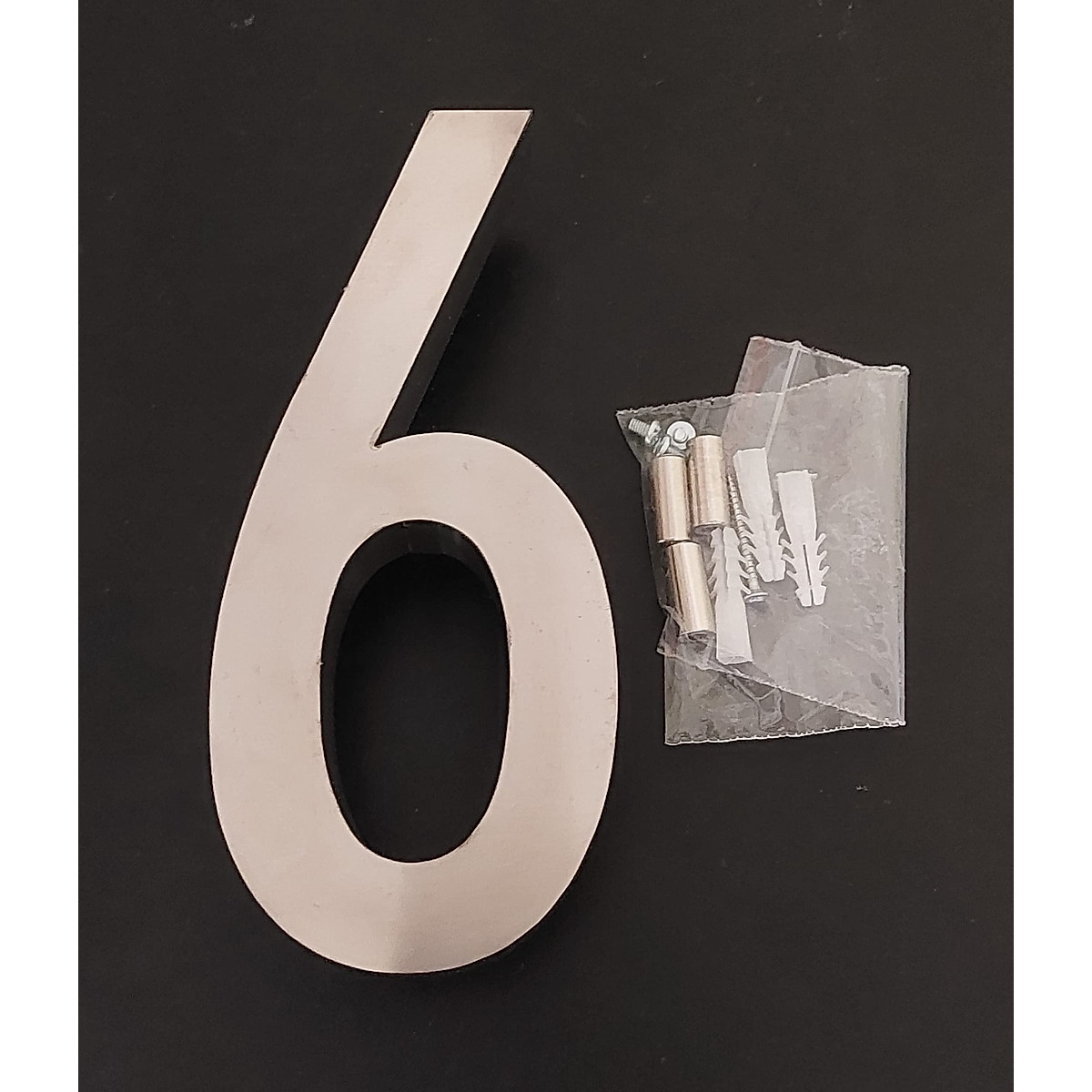 8 Inch STAINLESS STEEL Grade 316 (UNS S31600) House Numbers/Letter Home Address Street Number for Outdoor indoor Exterior Building Apartment Yard Farmhouse Number/Letter (0-9 A-D) (6)