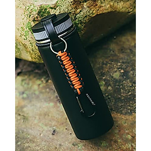 REHTAEL Paracord Keychain with Carabiner for Keys/Knife for Camping/Hiking (4Pack;2BlackBlue+2BlackOrange)