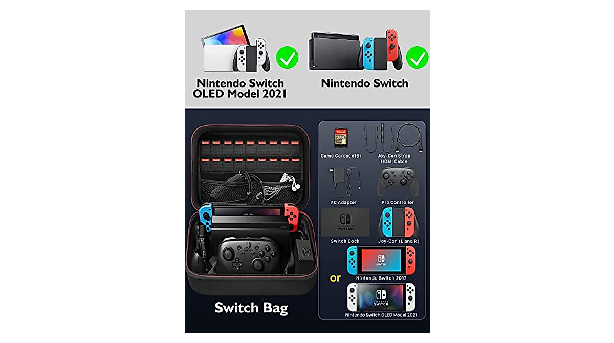 Portable Switch Case for Nintendo Switch & OLED - Store & Travel