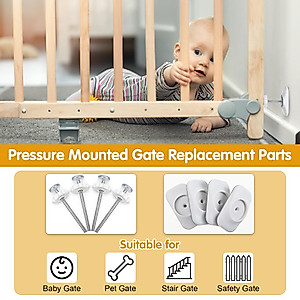 Dreyoo Baby Gate Extender Extension, 4 Pack Pet Gate Threaded Spindle Rods M8 (8MM) Accessory Screw Bolts, Replacement Hardware Parts for Pressure Mounted Baby Gate (Protector Style)