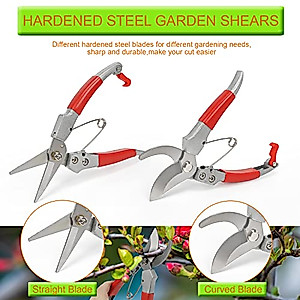 JOYFUL&HOPEFUL Pruning Shears Pack of 2, Garden Shears Pruners with Precision Blades for Gardening,Trimming Plant Tree Flower