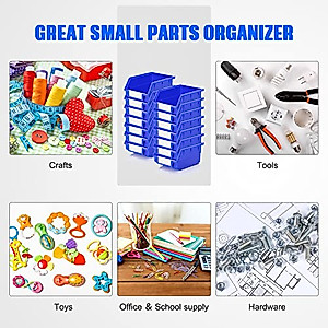 30 Pcs Wall Mounted Storage Bins Without Rack Plastic Hanging Parts Bins 5 x 4 x 3 Inches Open Front Small Screw Organizers Wall Mount Tools Organizers for Kitchen Workshop Classroom Office Parts