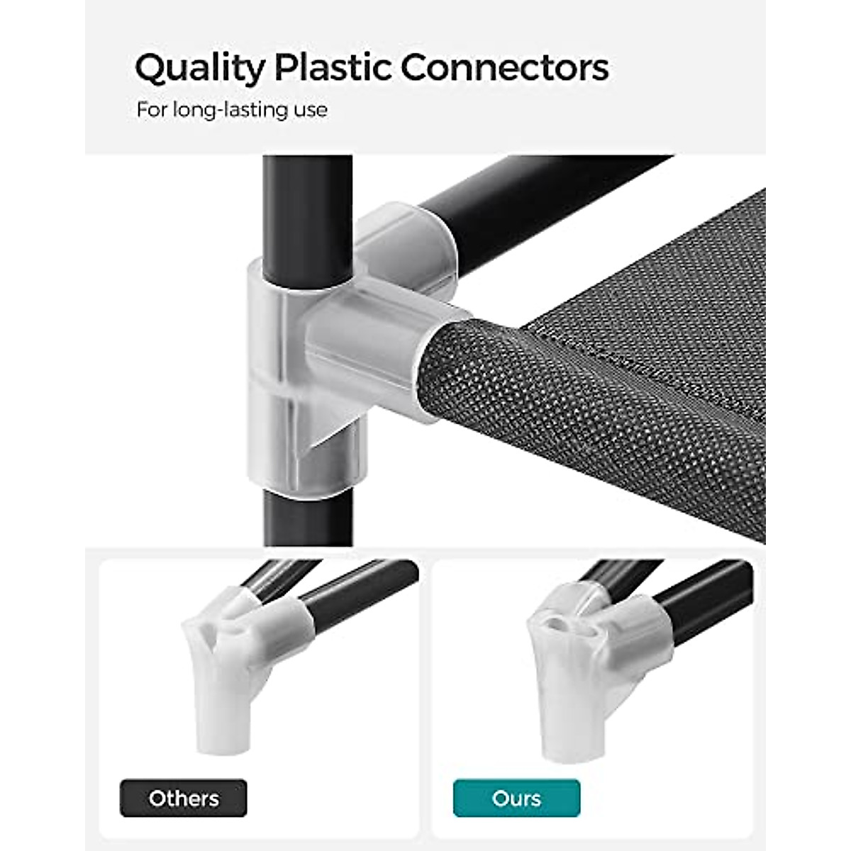 SONGMICS Portable Closet, Clothes Storage Organizer with 6 Shelves, 1 Clothes Hanging Rail, Non-Woven Fabric Closet, Metal Frame, 17.7 x 34.6 x 66.1 Inches, Black URYG84BK