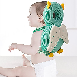 Baby Head Protector & Baby Knee Pads for Crawling, Adjustable Toddlers Head Safety Pad Cushion Backpack, Baby Back Protection for Crawling & Walking, for Age 5-24Months (Bee)