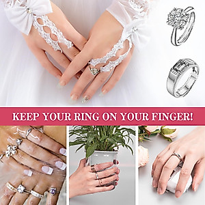 12 Pack Ring Sizers for Loose Rings - 4 Sizes Clear Silicone Ring Size Adjuster, Invisible Ring Guard, Spiral Resizer, and Tightener Spacer, Non-Slip Fit, Adjustable and Comfortable, for Women and Men