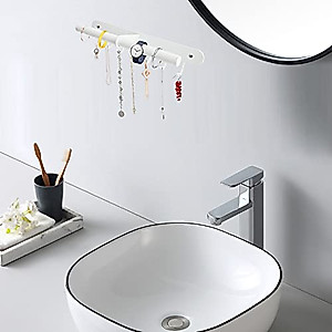 Haosuny White Coat Hooks for Doors - Wall Coat Rack with Hooks, Wall Mounted Coat Rack (01)