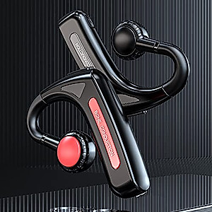 schicj133mm Bone Conduction Headphones - 1Pc M-618 Bone Conduction Earphone Waterproof Long Standby Time Earhook Bluetooth-Compatible 5.1 Wireless Single Headset for Business - Black