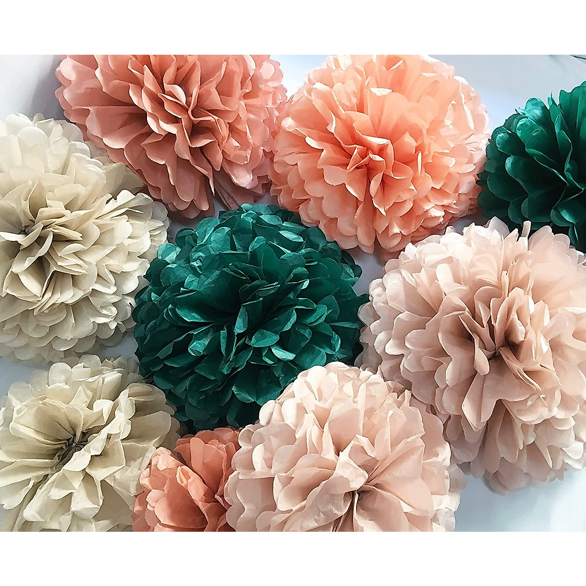 AIM & GGKK Paper Pom Poms Gold Gradient Navy Blue and White Tissue Hanging Paper Pom Poms,Flower Ball Wedding Birthday Party Decoration(12pcs,8"&10"&12")
