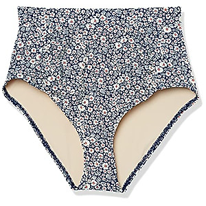 Amazon Essentials Women's High-Waist Bikini Bottoms, Ditsy Floral, Large