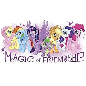 17 Inch Rainbow Dash Twilight Sparkle Apple Jack Rarity Pinky Pie Fluttershy Spike Wall Decal Sticker MLP The Movie Removable Art Home Decor 17 by 8 1/2 inch Magic of Friendship