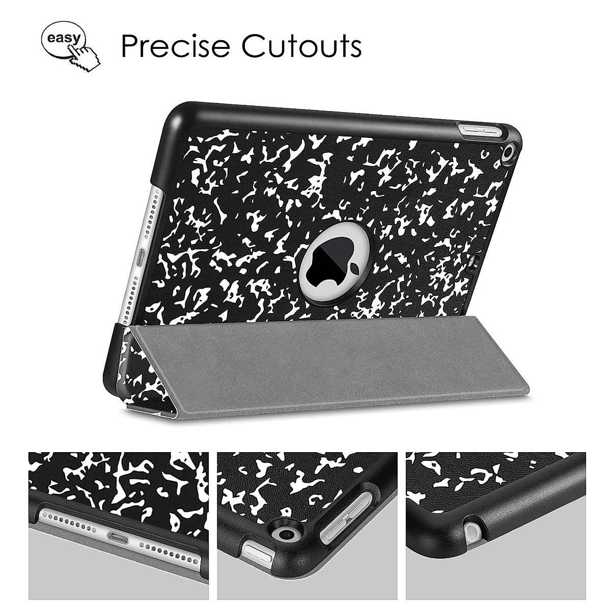 Fintie SlimShell Case for iPad Mini 5 2019 - Lightweight Smart Stand Protective Cover with Auto Sleep/Wake for iPad Mini 5th Generation 7.9" Model, Composition Book Black