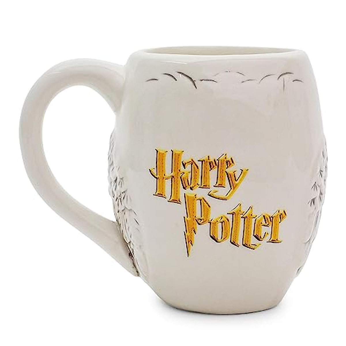Silver Buffalo Harry Potter Hogwarts House Crest Sculpted Owl Handle Coffee Ceramic Mug, 20 Ounces White
