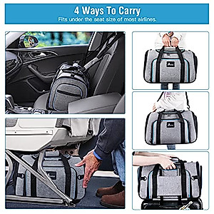 Siivton Airline Approved Pet Carrier, Soft Sided Pet Travel Carrier 4 Sides Expandable Cat Carrier with Fleece Pad for Cats, Puppy and Small Dogs