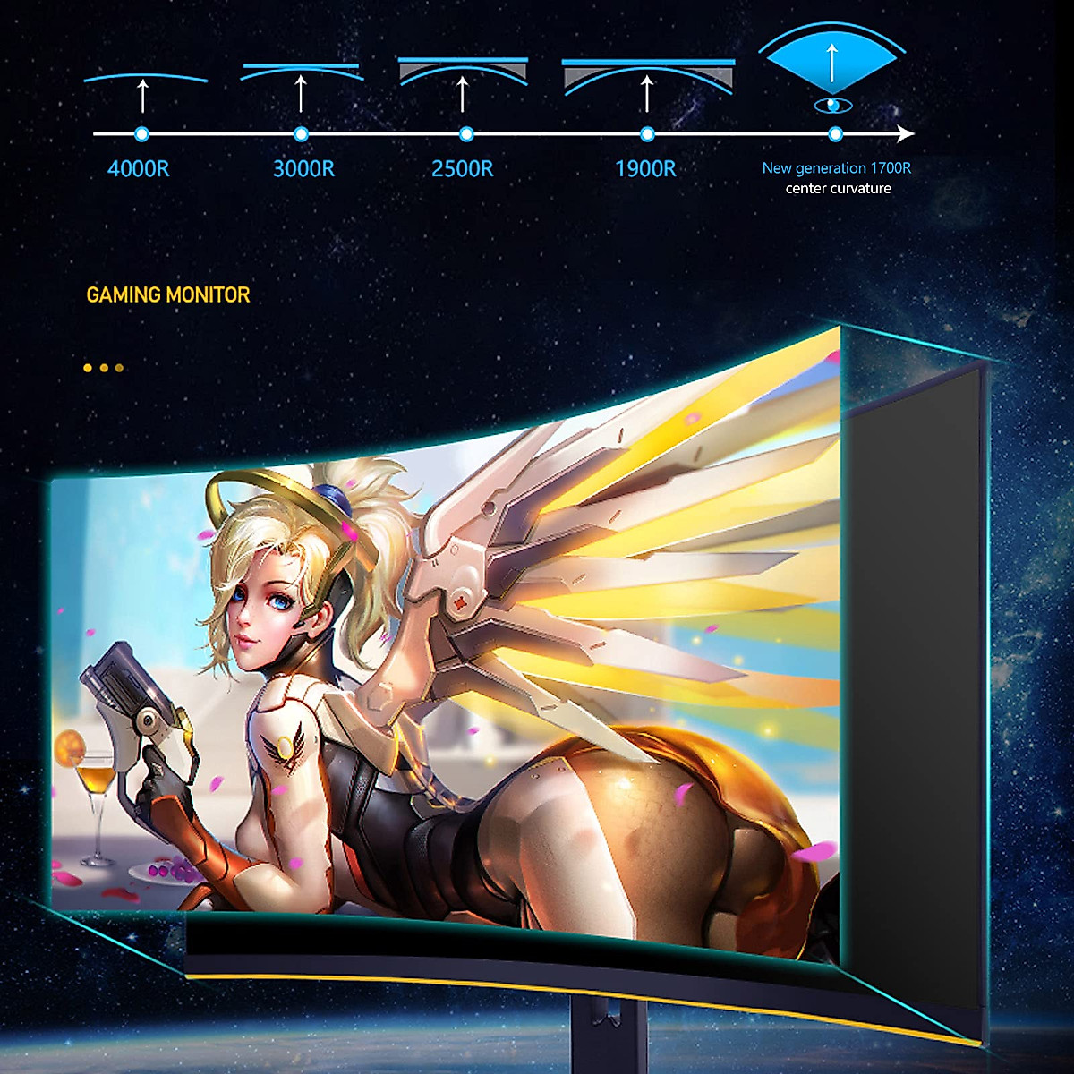 DAPAO 32 Inch UHD 2K Monitor - Ultra HD 2560x1440, 1ms - HDMI, DisplayPort