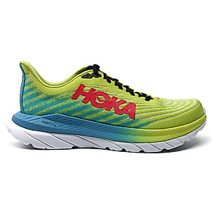 HOKA ONE ONE Womens Mach 5 Textile Evening Primrose Scuba Blue Trainers 8 US