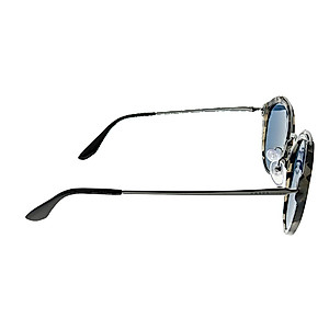 Prada PR18US Sunglasses HU7219-53 - Men's, Grey Havana/Gunmetal Frame, Blue PR18US-HU7219-53