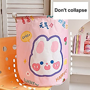 Tuelaly Kawaiis Laundry Basket Cute Cartoon Bunny Bear Storage Basket Kawaiis Stuffs Kawaiis Accessories Purple