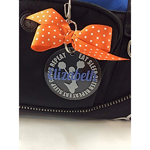 Cheerleader Eat Sleep Cheer Repeat Bag Tag Personalized with Your Name