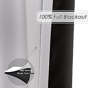 Melodieux Thermal Insulated 100% Blackout Curtain Liner for 84 Inch Long Curtains, Off White/Black, 40 by 80 Inch, 1 Panel, Rings Included