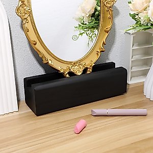 Baluue Wooden Mirror Stand - Multi-Use Floor Mirror Support Base, Anti-Slip Wooden Holder for Full Length Mirrors, Black, 9.84 X 2.95 X 2.67 Inches, Ideal for Home Decor and Daily Use