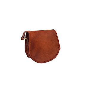 Handmade Full Grain Vintage Leather Crossbody Sling Bag Women/Teen Girls Purse Wallet Satchel Handbag Messenger Bags (Extra Small), Brown