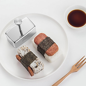 Choxila Musubi Mold Stainless Steel, Non Stick Spam Musubi Mold Musubi Maker Press Kit Onigiri Mold for Kids Bento Picnic Sushi DIY