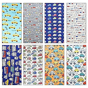 8PCS Cotton Quilting Fabric Bundles 100% Cotton Fat Quarters 20”x20”-Medium Weight- for DIY Crafts,Quilting, Sewing Project, Patchwork (Blue)