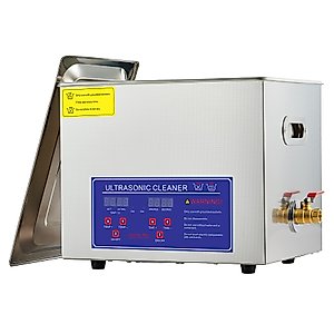CREWORKS Ultrasonic Cleaner with Digital Timer & Heater, Portable 10L Ultrasonic Cavitation Machine, 304 Stainless Steel Professional Sonic Cleaning Machine for Jewelry Circuit Boards Auto Parts More