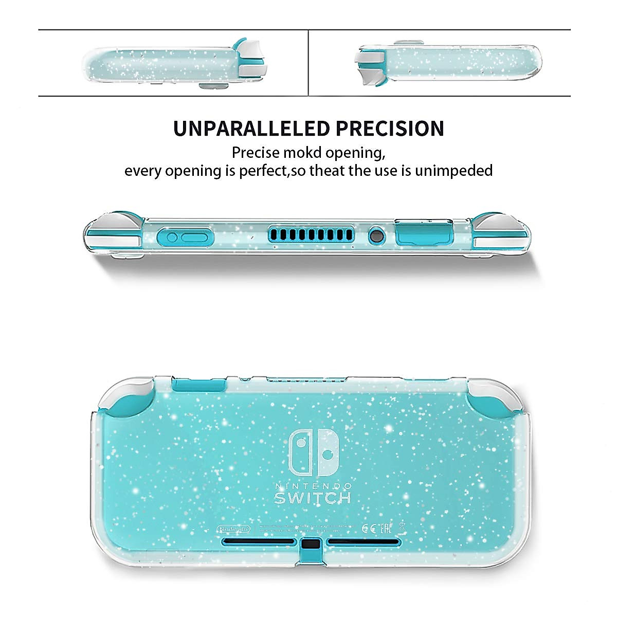 DLseego Switch Lite 2019 Protective Case Compatible with Nintendo Switch Lite, Glitter Bling Soft TPU Cover with 2 Pack Screen Protectors